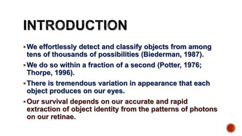 Visual Object Recognition Ppt