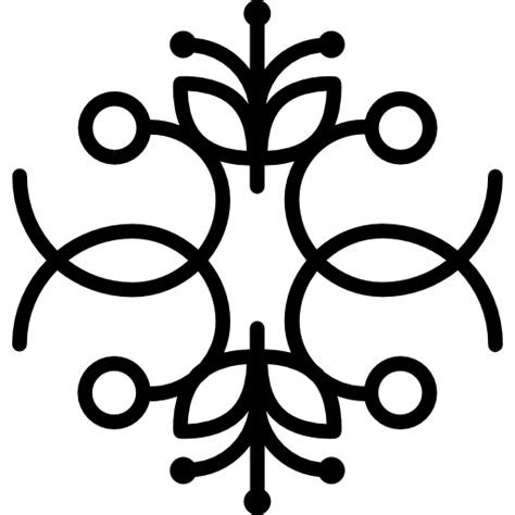 Floral Design With Vertical And Horizontal Symmetry Icon