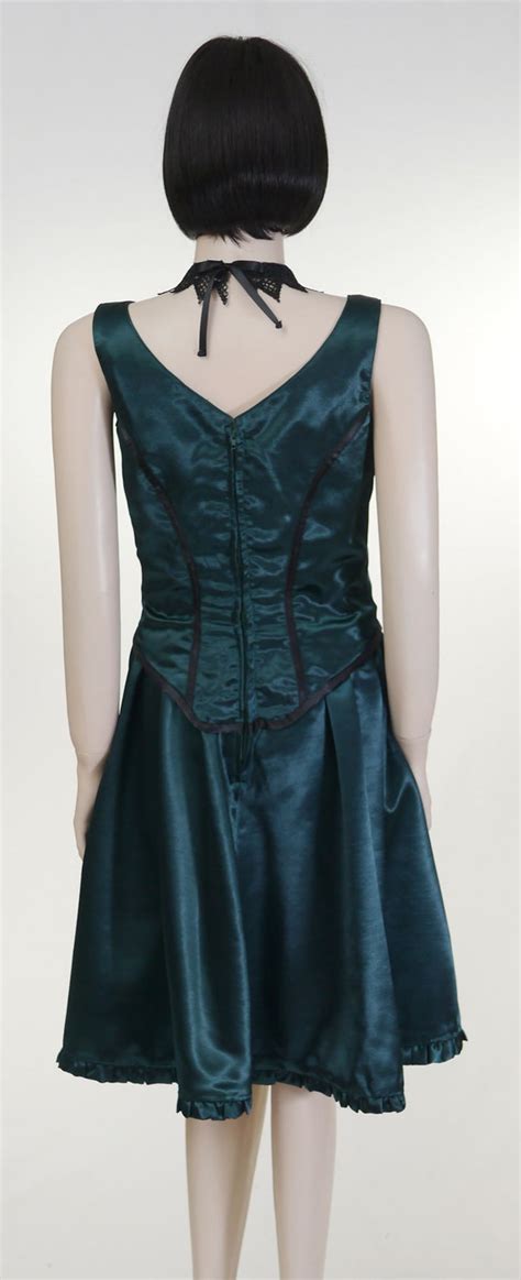 Vintage Wild West Saloon Girl Costume Boa Emerald Gem