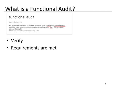 Functional Audit