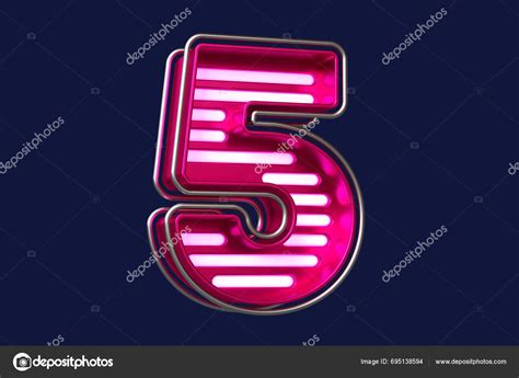 Modern Chrome Pink Font Digit Number Flashing Lettering Creation Titles