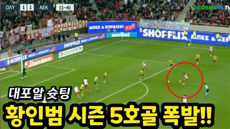 골키퍼가 반응조차 하지 못한 황인범의 대포알 슛 시즌 5호골 Youtube