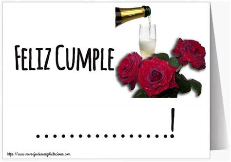Feliz Cumple ~ Tres Rosas Y Champán Crea Felicitaciones