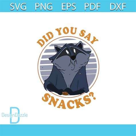 Retro Meeko Raccoon Did You Say Snacks Pocahontas Disney Svg Inspire