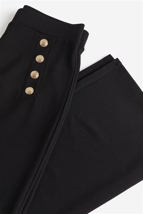 Button Front Pants Black Ladies Handm Us