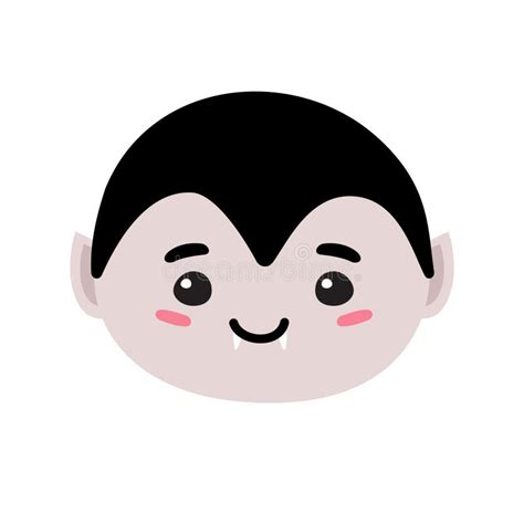 Vectorial Mano Plana Dibujada Linda Cara De Vampiro Ilustración del Vector Ilustración de