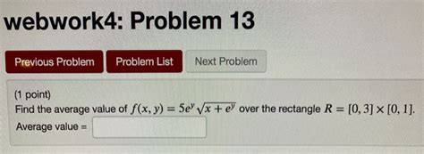 Solved Webwork4 Problem 13 Previous Problem Problem List Chegg