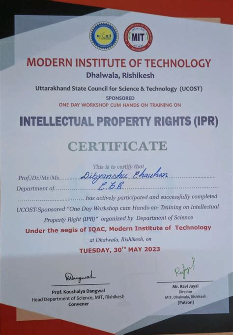 Dibyanshu Chauhan On Linkedin Ucost Mit Iprworkshop Techenthusiast