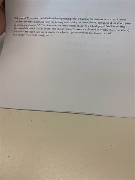 Solved B 6 Points Write A Function With The Following