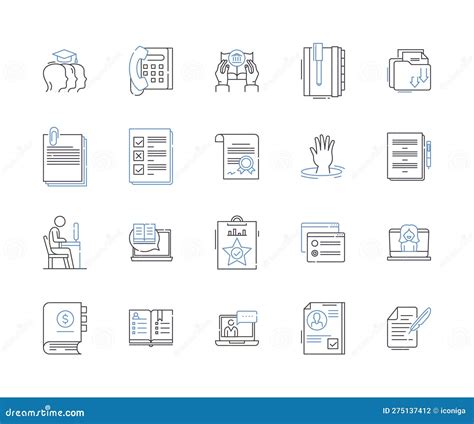 Learning Management System Outline Icons Collection Lms Courseware