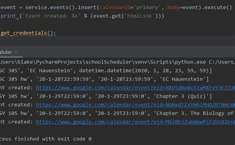 Python Google Calendar Api Not Adding Event And Not Throwing An Error