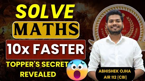 How To Solve Maths 10 Times Faster 🔥🔥🔥II Abhishek Ojha sir II SSC CGL/CHSL/CPO/MTS/GD II - YouTube