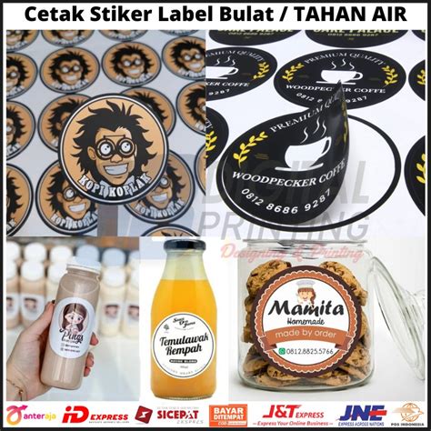 Jual Stiker Label Bulat VINYL TAHAN AIR Sticker Label Kemasan Makanan
