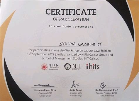 seethalakshmi j on linkedin nipm kerala chapter nit calicut workshop