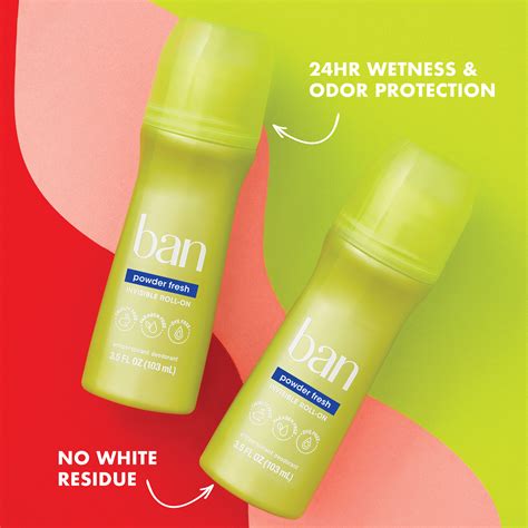 2 Pack Ban Antiperspirant Deodorant Invisible Roll On For Women And