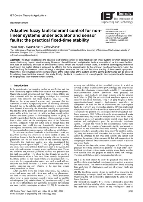 pdf adaptive fuzzy fault tolerant control for nonlinear systems under