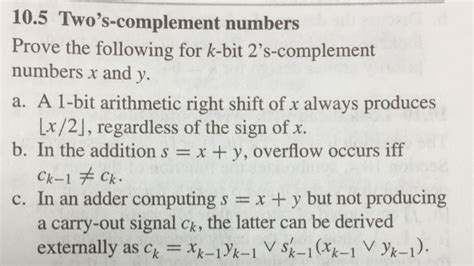 Solved 105 Twos Complement Numbers Prove The Following For