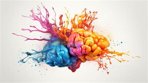 Creativity Concept With A Brain Exploding In Colors Mind Blown Concept