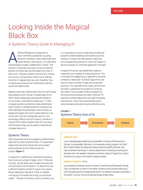 2023c1 1 Looking Inside The Magical Black Box A Systems Theory Guide To Managing Ai Pdf