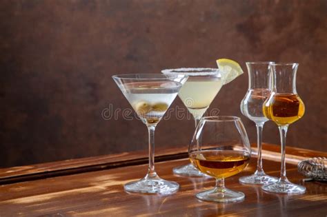 Assortment Alcoholic Beverages Stock Image Image Of Lighting Wine