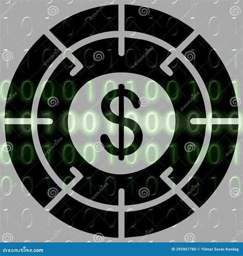 Dollar Icon On A Target With Binary Code Stock Illustration Illustration Of Laptop Binary