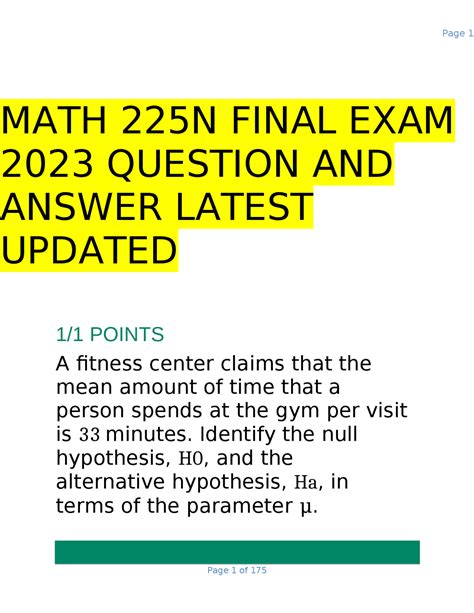 Math 110 Introduction To Statistics Module 5 Exam Latest Updated 2023 2024 With Assured