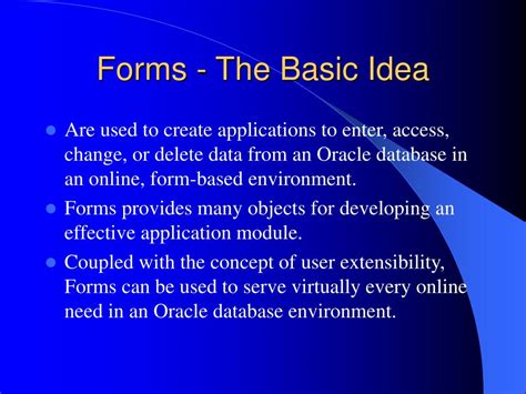Ppt Forms An Overview Of Oracle Form Builder V60 Powerpoint