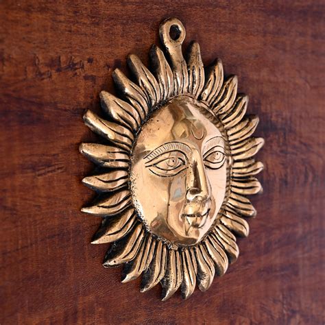 Brass Sun Face Wall Hanging 6 Inch Vedansh Craft