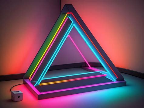 Premium Ai Image A Triangle Shaped Object With Colorful Lights Ai