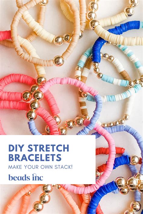 Diy Stretchy Beaded Bracelets With Polymer Clay Disc Beads Easy