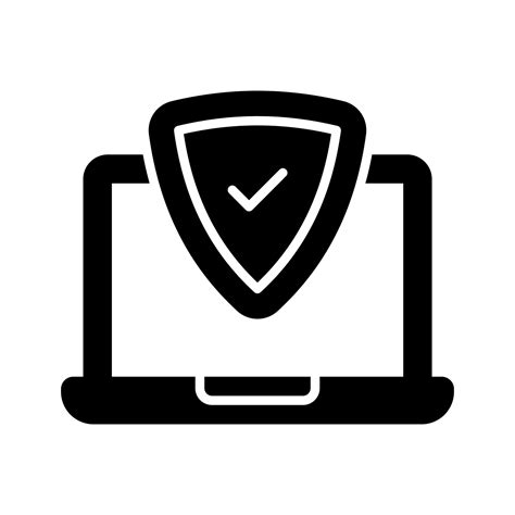 Security Shield With Laptop Showing Concept Icon Of Laptop Protection Vector Art At