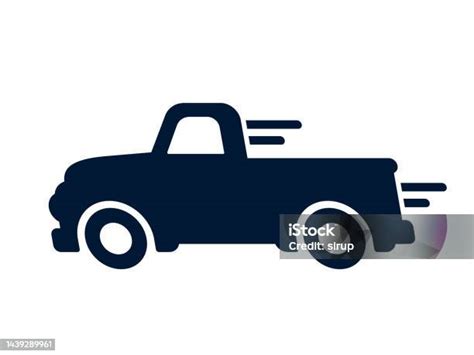 ไอคอนเงารถกระบะวินเทจคลาสสิกที่รวดเร็ว ภาพประกอบสต็อก ดาวน์โหลดรูปภาพตอนนี้ การขนส่ง