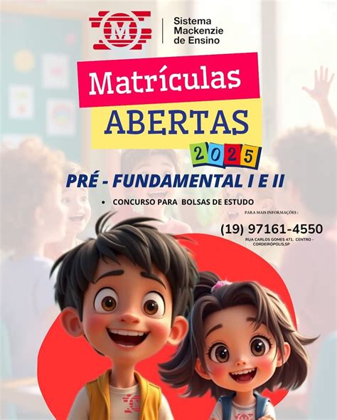 A Nova Escola Do Sistema Mackenzie De Ensino Está Com Matrículas
