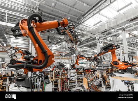 Photo Of Automobile Production Line Welding Car Body Modern Car Assembly Plant Auto Industry