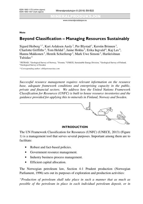 Pdf Beyond Classification Managing Resources Sustainably