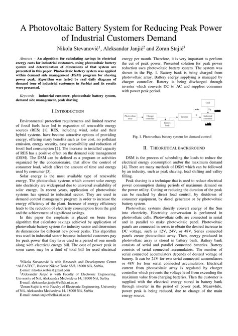 Pdf A Photovoltaic Battery System For Reducing Peak Power Of