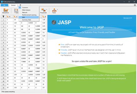Module JASP Free And User Friendly Statistical Software