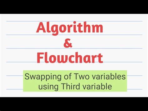 Algorithm And Flowchart To Swap Two Variables Using Third Variable