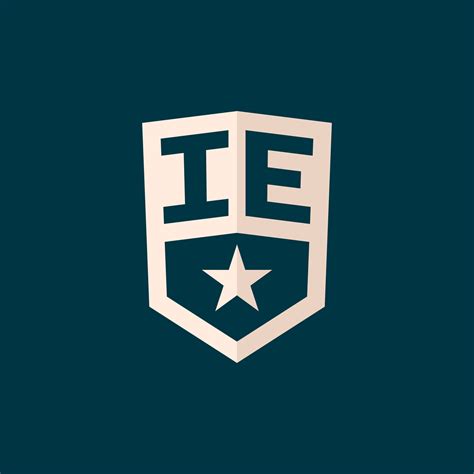 Initial IE Logo Star Shield Symbol With Simple Design Vector Art At Vecteezy
