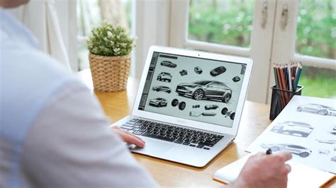 Premium Photo Car Designer Carefully Analyzing Car Prototype Synchronos