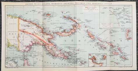 Kaiser Wilhelms Land Bismarck Archipel Cartina Geografica 1907 Inseln