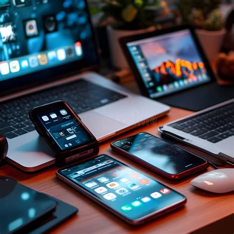 Electronic Devices Two Laptops One Partially Open Display Vibrant Screens With Application