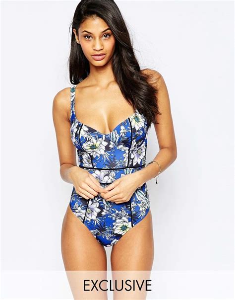 Asos Fuller Bust Exclusive Magical Floral Print Underwired Panelled