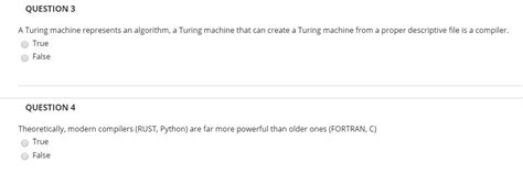 Solved Question 3 A Turing Machine Represents An Algorithm
