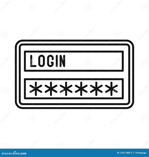 Login And Password Icon Outline Style Stock Illustration