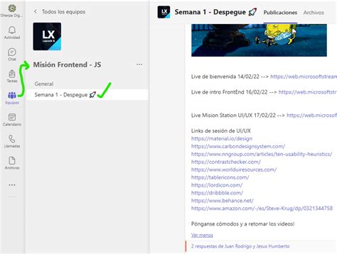 Grabaciones Semana 1 Misión Frontend · Launchx Innovaccionvirtual Frontend Mision · Discussion
