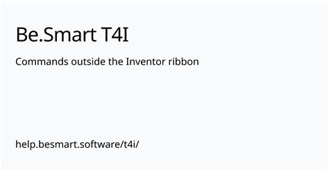 Commands Outside The Inventor Ribbon Besmart T4i