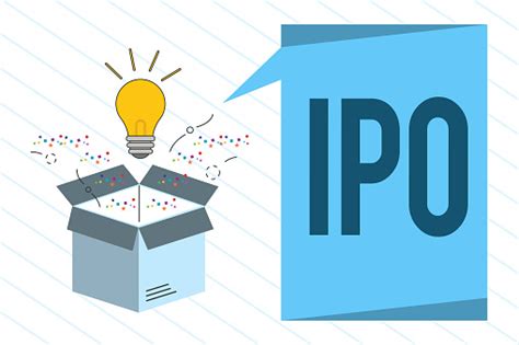 단어 쓰기 텍스트 Ipo입니다 아주 대 비즈니스 개념 투자자로 대 중에 게 회사에서 발급 하는 주식의 첫 판매 주식공개상장에