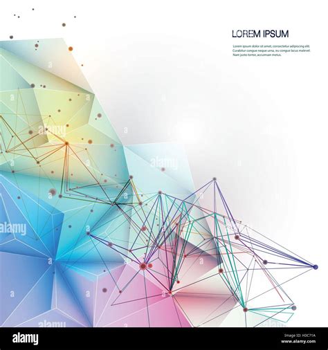 Vector Geometric Polygonal Polygon Triangle Pattern In Molecule Structure Shape