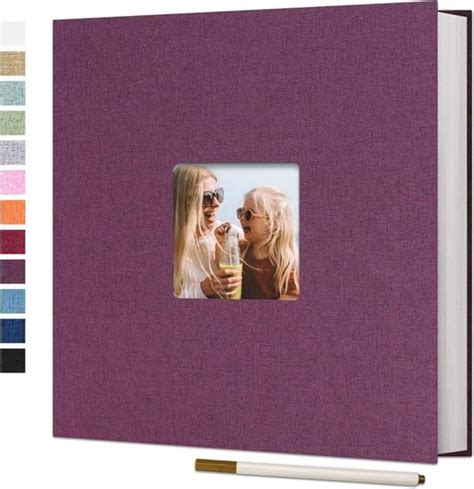 Grand Album Photo Adhésif Scrapbooking 40 Pages Lin Relié Livre Photo